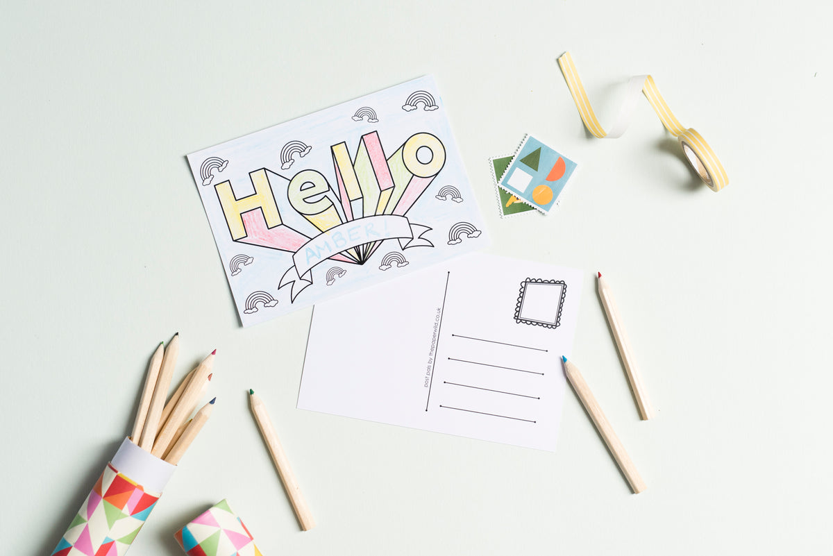 Set of 5 Post Pals Colour in Postcards – The Paper Wild